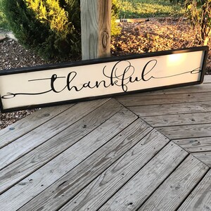 Huge Thankful Sign / Rustic Sign / Farmhouse Wall Decor / Distressed ...