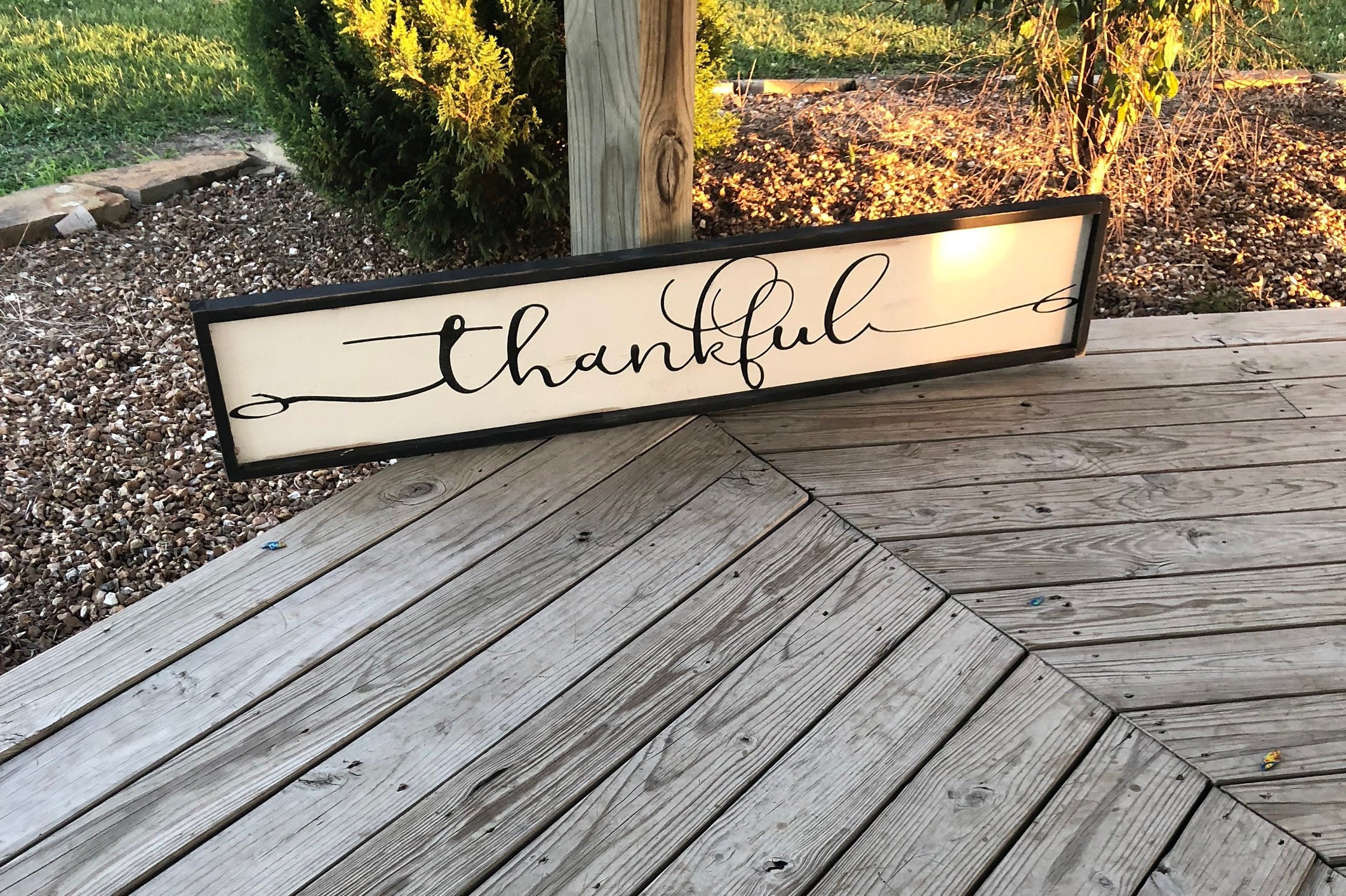 Huge Thankful Sign / Rustic Sign / Farmhouse Wall Decor / | Etsy