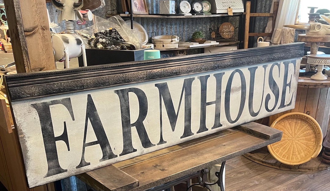 Large Wood Sign / Unique Farmhouse Sign / Rustic Wall Decor / Hand ...