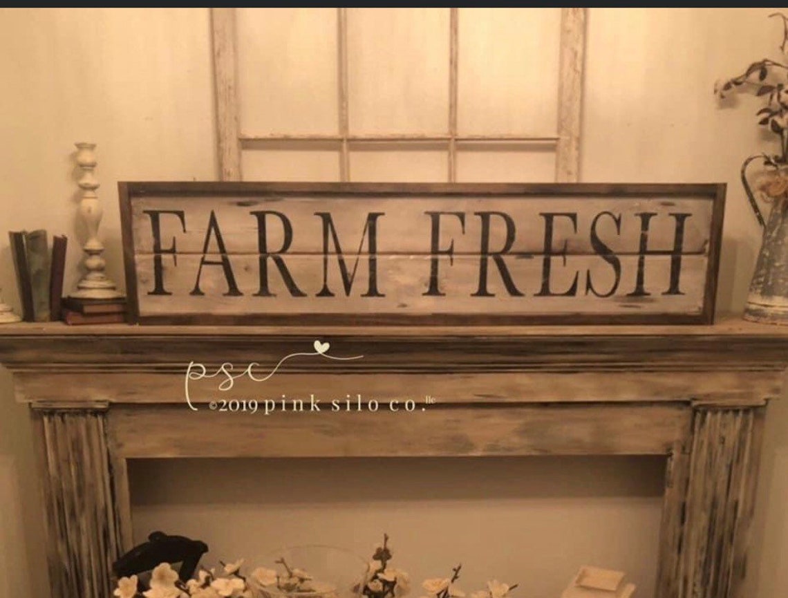 Faux Shiplap Farm Fresh Sign / Rustic Sign / Farm Sign / - Etsy
