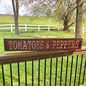 Vintage Sign / Tomatoes and Peppers Sign / Farmhouse Sign / Farmers ...