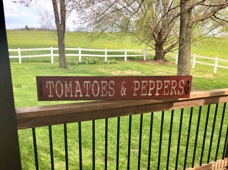 Vintage Sign / Tomatoes and Peppers Sign / Farmhouse Sign / - Etsy