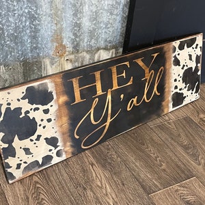 Ready to Ship / Hand Painted Cow Sign / Painted Wood Sign / Western ...