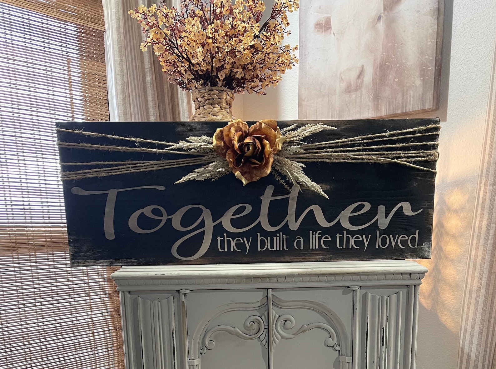 Together They Built a Life They Loved Sign / Hand Painted Wood Sign ...