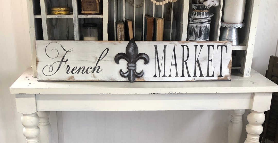 French Country Sign / French Market Sign / Fleur De Lis Sign ...