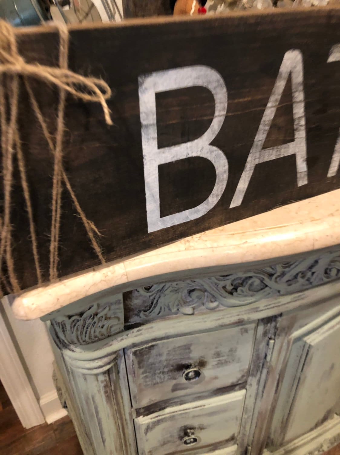 Large Distressed Bath House Sign | Farmhouse Style | Farmhouse Sign ...