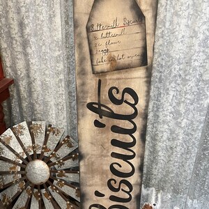 Buttermilk Biscuits Recipe Card Sign / Farmhouse Sign / Vintage Recipe ...