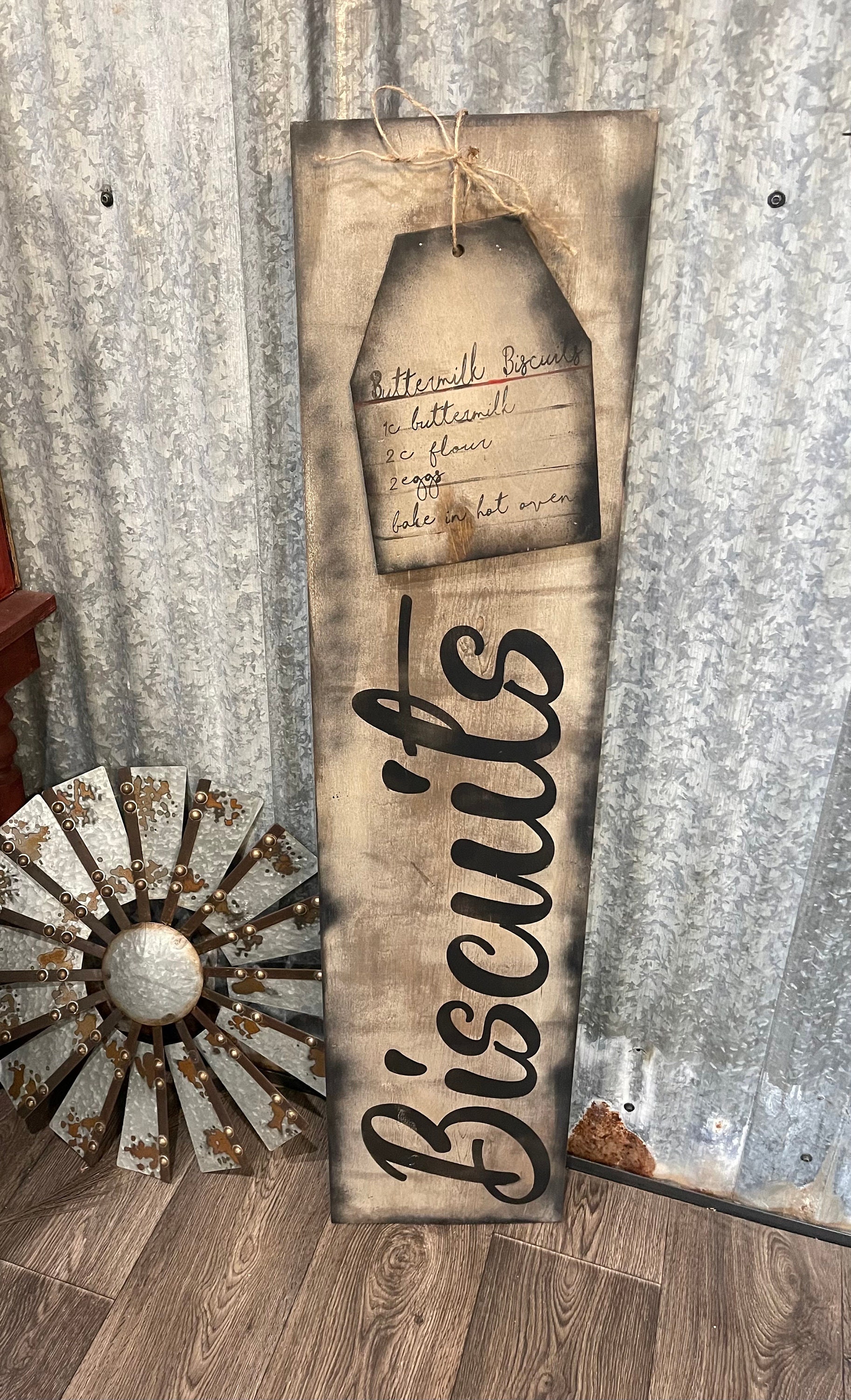 Buttermilk Biscuits Recipe Card Sign / Farmhouse Sign / Vintage Recipe ...