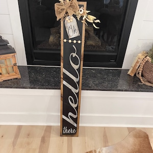 Vertical Oh Hello There Sign / Rustic Hello Sign / Vertical Farmhouse ...