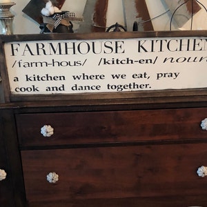 Farmhouse Kitchen Sign / Definition Sign / a Kitchen is Where We Eat ...