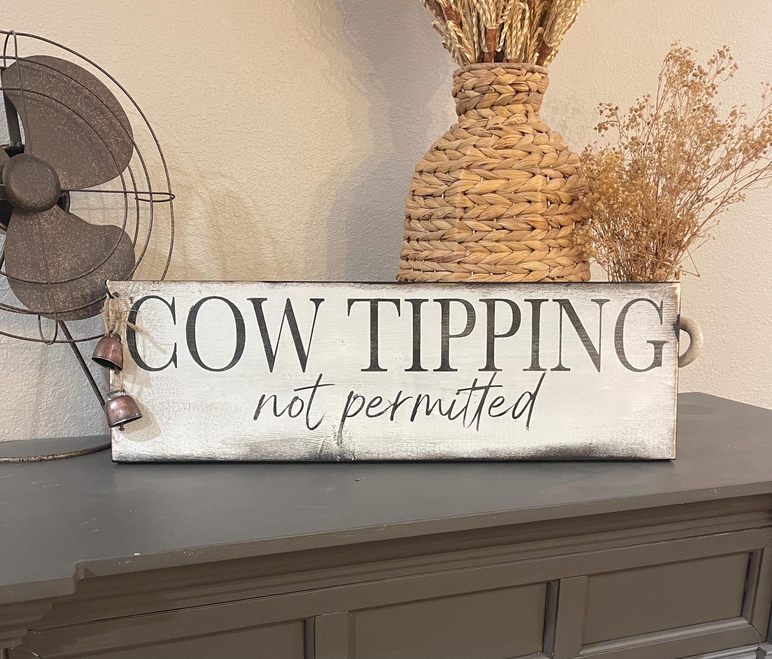 Handcrafted Cow Tipping Sign – Rustic Farmhouse Wall Art - Wood Cow ...