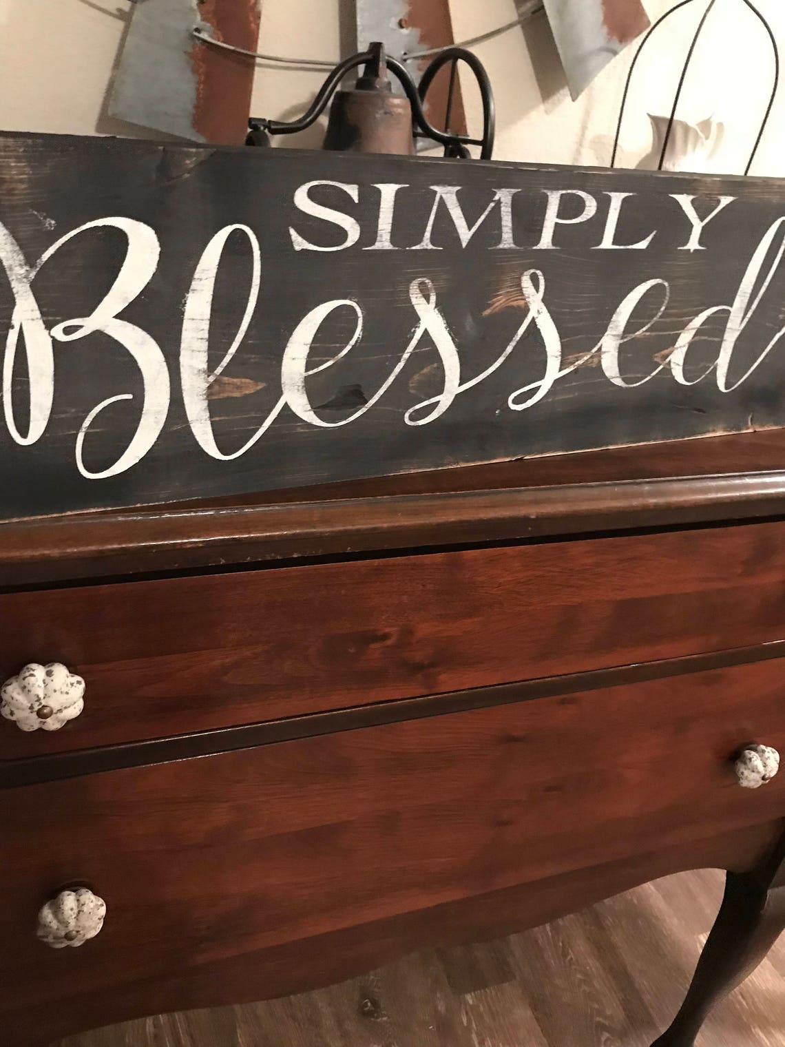 Large Blessed / Simply Blessed Sign / Blessed Sign / Hand - Etsy