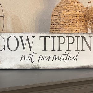 Handcrafted Cow Tipping Sign – Rustic Farmhouse Wall Art - Wood Cow ...