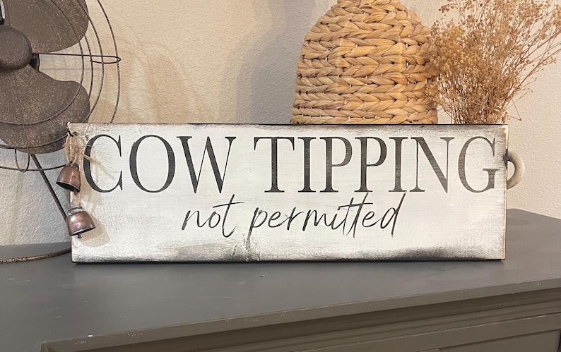 Handcrafted Cow Tipping Sign – Rustic Farmhouse Wall Art - Wood Cow ...