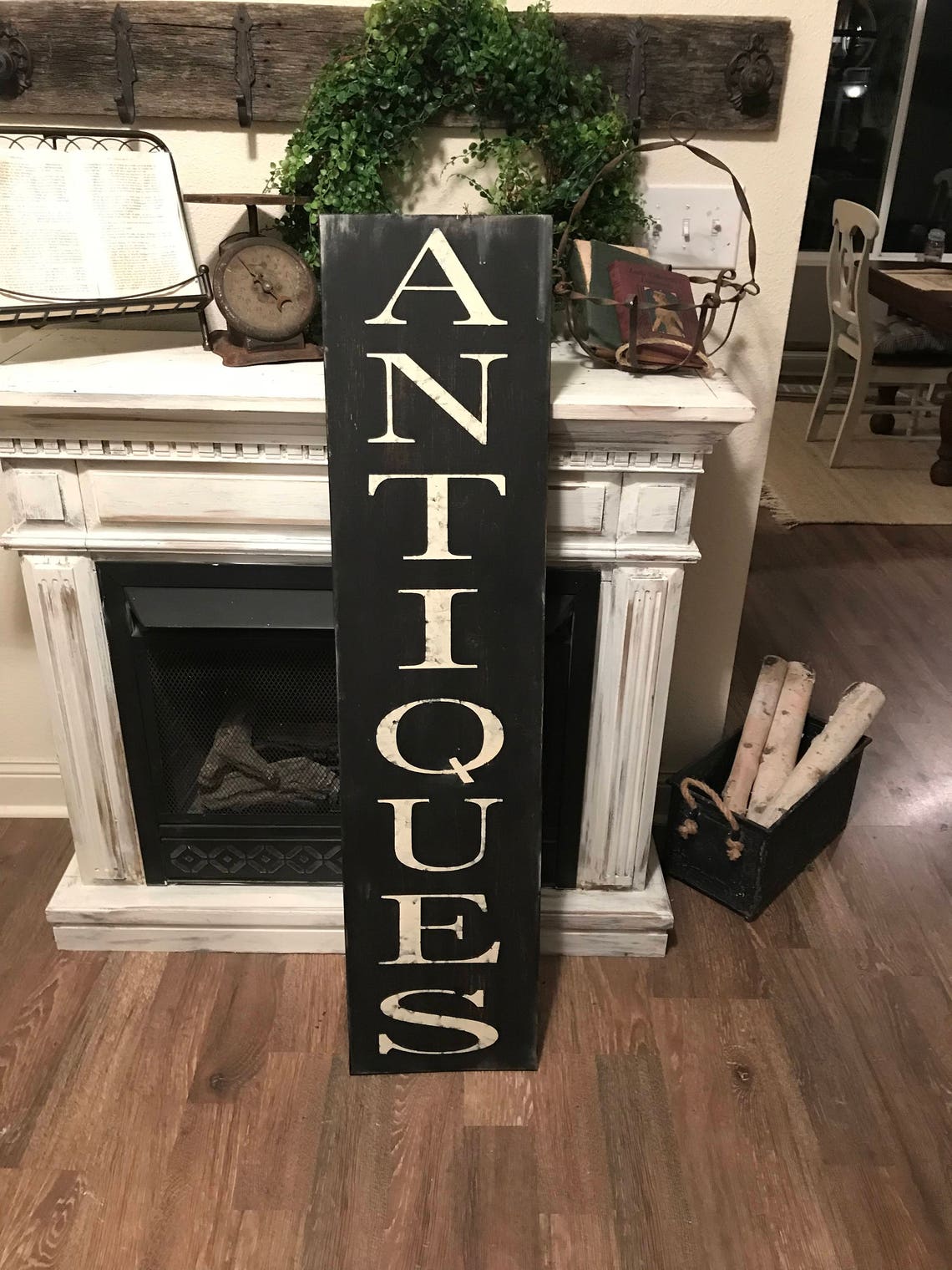 Large Antiques Sign / 48 X 12 / Vintage Farmhouse Sign / | Etsy