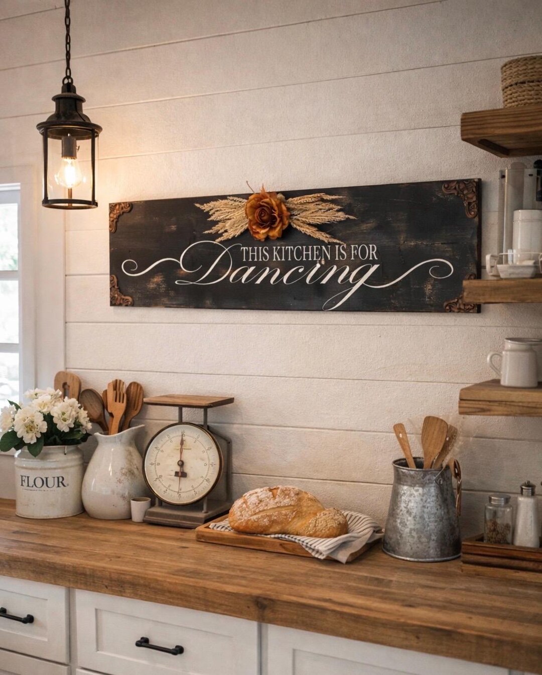 This Kitchen is for Dancing Wood Sign, Hand Painted Rustic Decor - Etsy