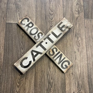 Hand Painted Cattle Crossing Sign: Rustic Farmhouse Decor - Etsy