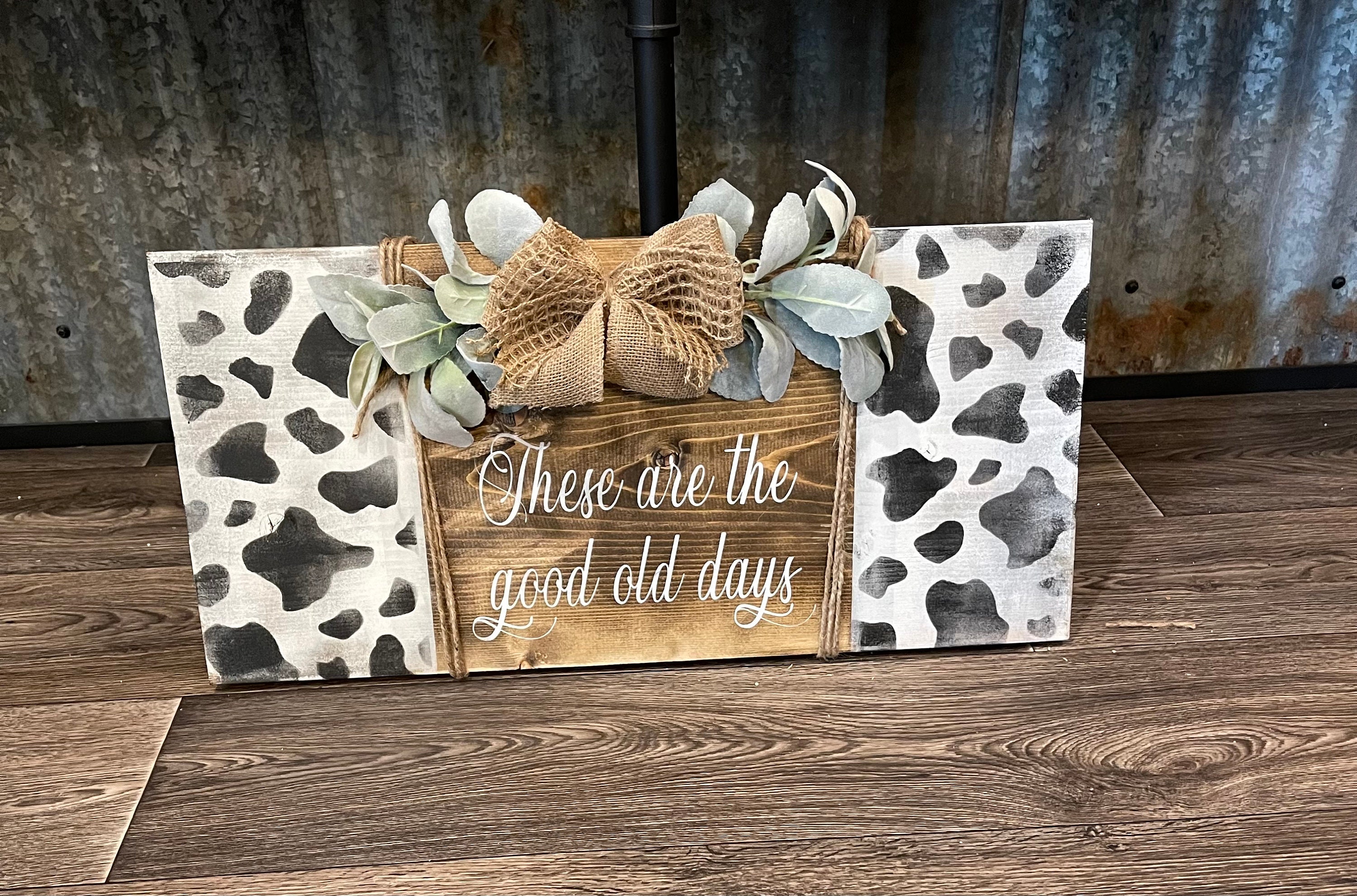 Hand Painted Cow Sign / Painted Wood Sign / Western Sign / Cow Print ...