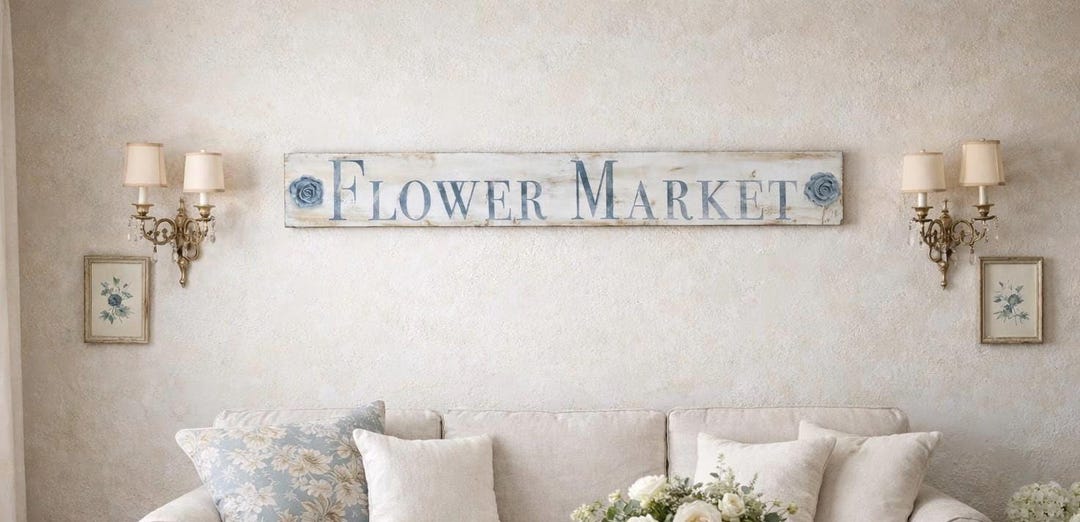 Flower Market Sign / 4 Ft / Farmhouse Country Sign / French Decor ...