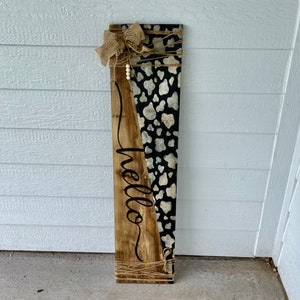 Front Porch Sign / Vertical Hello Sign / Rustic Sign / Modern Farmhouse ...