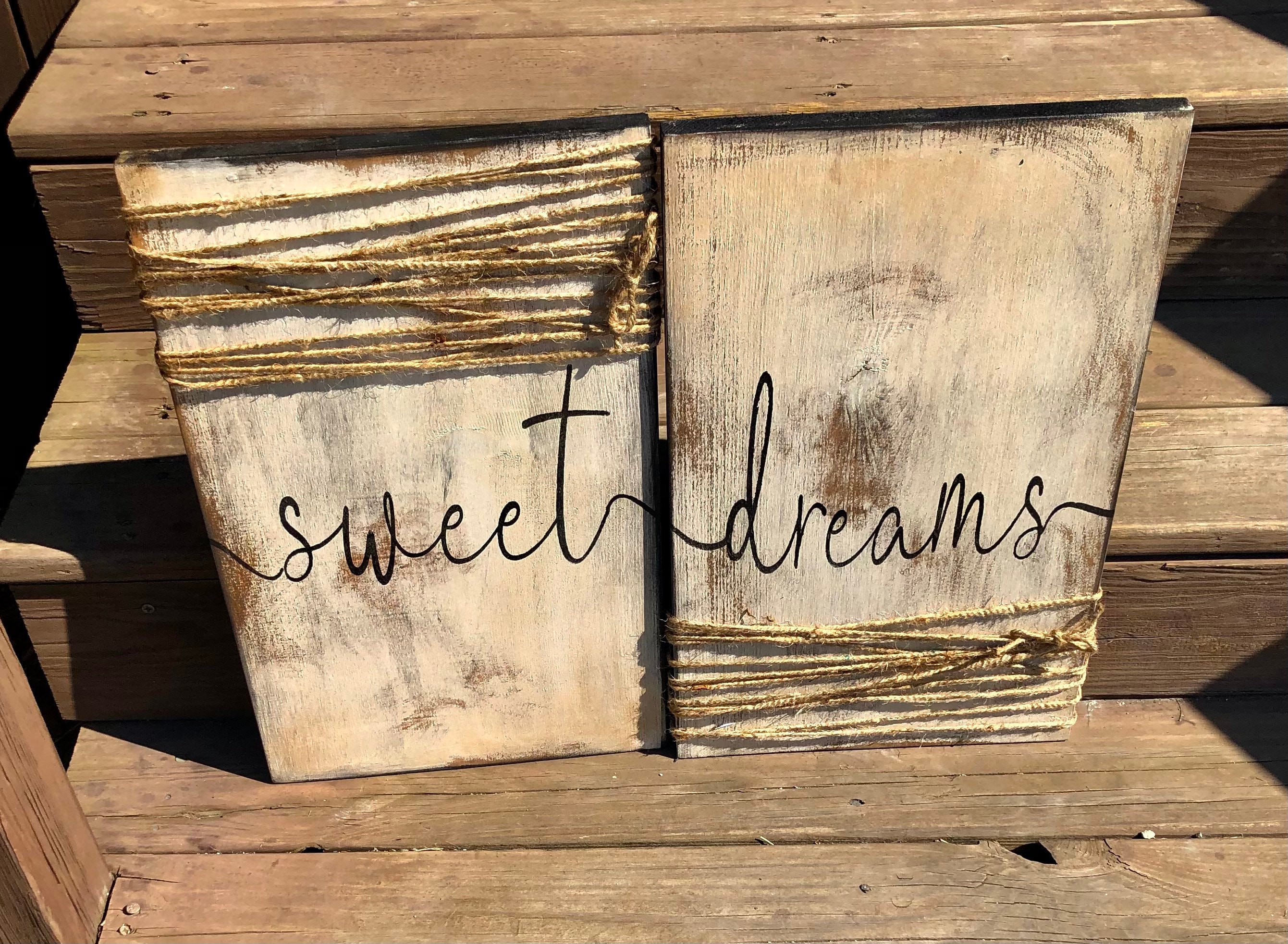 Sweet dreams sign / set of signs / bedroom sign / farmhouse | Etsy