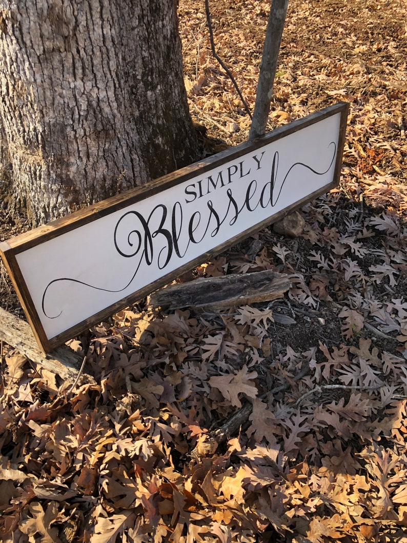 Huge Simply Blessed Sign / Farmhouse Sign / Rustic Wall Decor / Blessed ...