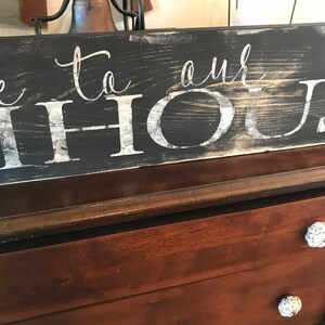 Black Welcome to Our Farmhouse Sign / 4 Ft Farmhouse Sign / Rustic Sign ...
