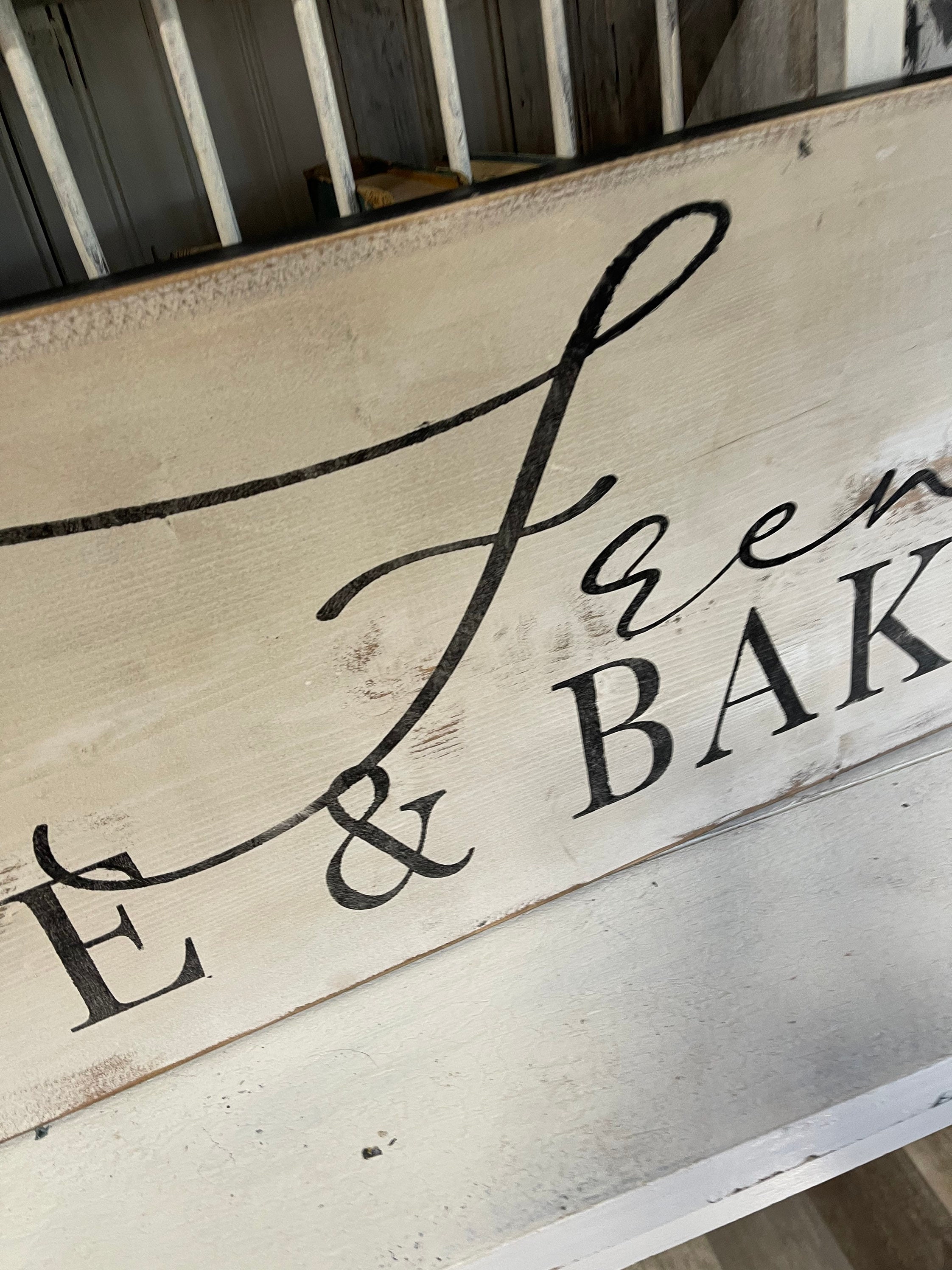 Farmhouse Sign / French Cafe and Bakery Sign / Rustic Farmhouse Sign ...