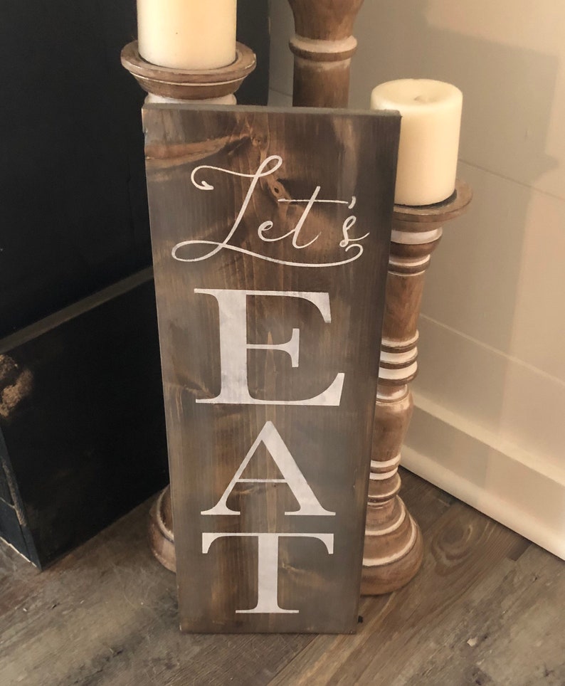 Lets Eat Rustic Sign / Farmhouse Sign / Kitchen Sign / Eat - Etsy