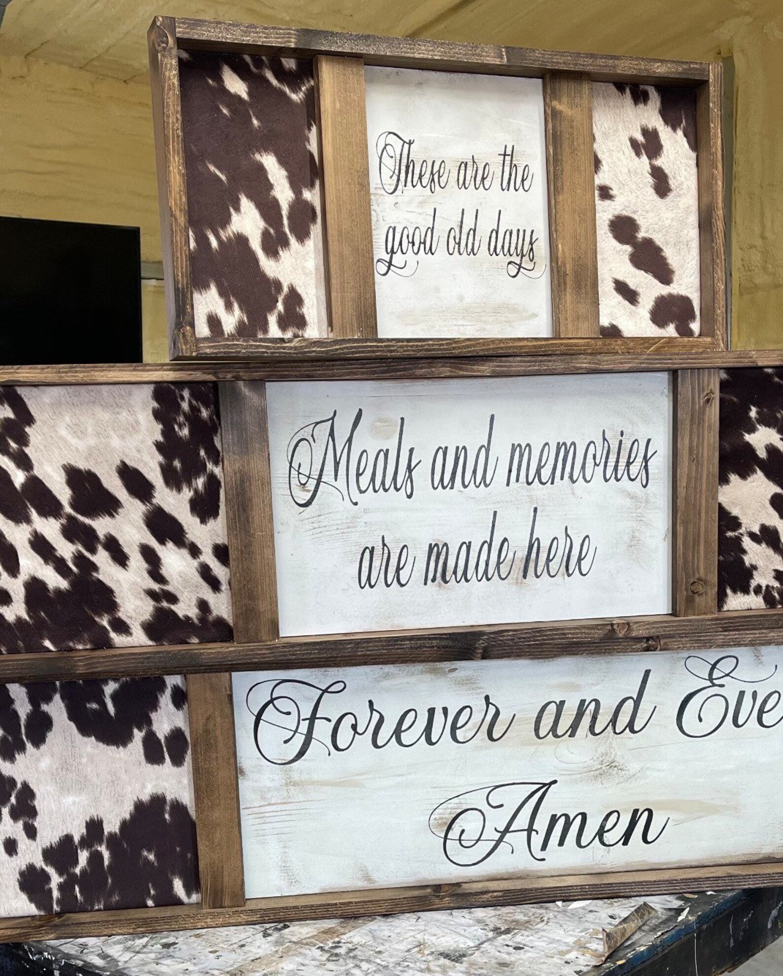 Customizable Faux Cowhide Sign / Cow Sign / Painted Wood Sign - Etsy