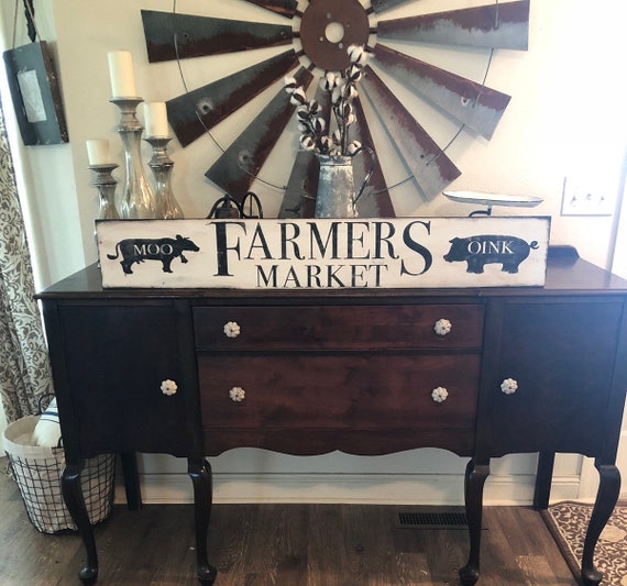 Large Farmers Market Sign / Farmhouse Sign / Kitchen Sign / | Etsy