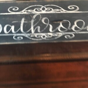 Farmhouse Bathroom Sign / Rustic Hand Painted Wall Decor / Distressed ...