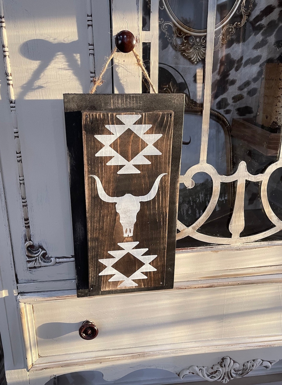 Rustic Sign / Western Aztec Sign / Longhorn Sign / Western Decor - Etsy