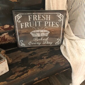 Fresh Pies Sign/ Fresh Bakery Sign / Baking Sign / Fresh Fruit Pies ...