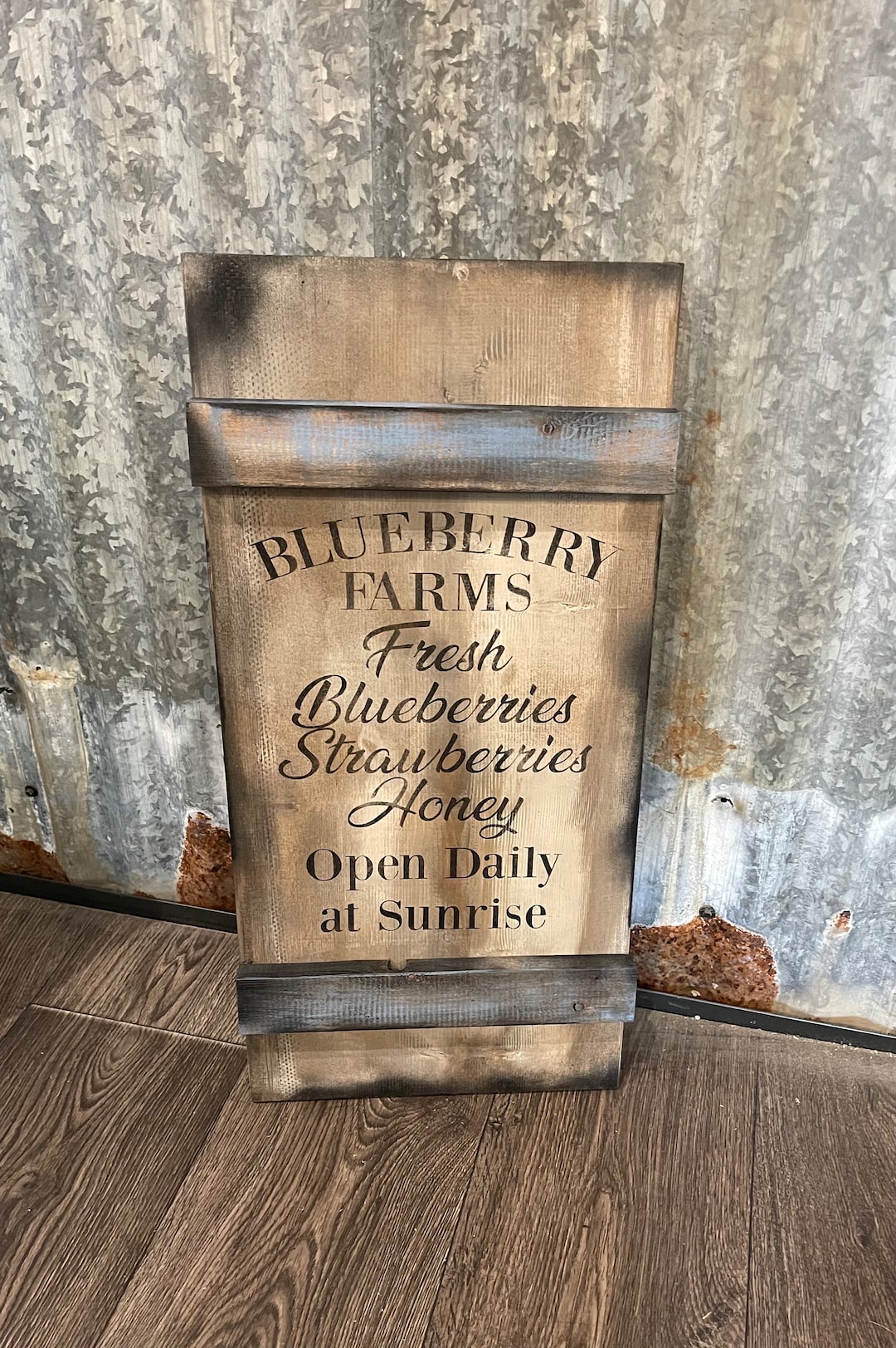 SALE / Ready to Ship / Rustic Blueberries Sign / Farmers Market Sign ...