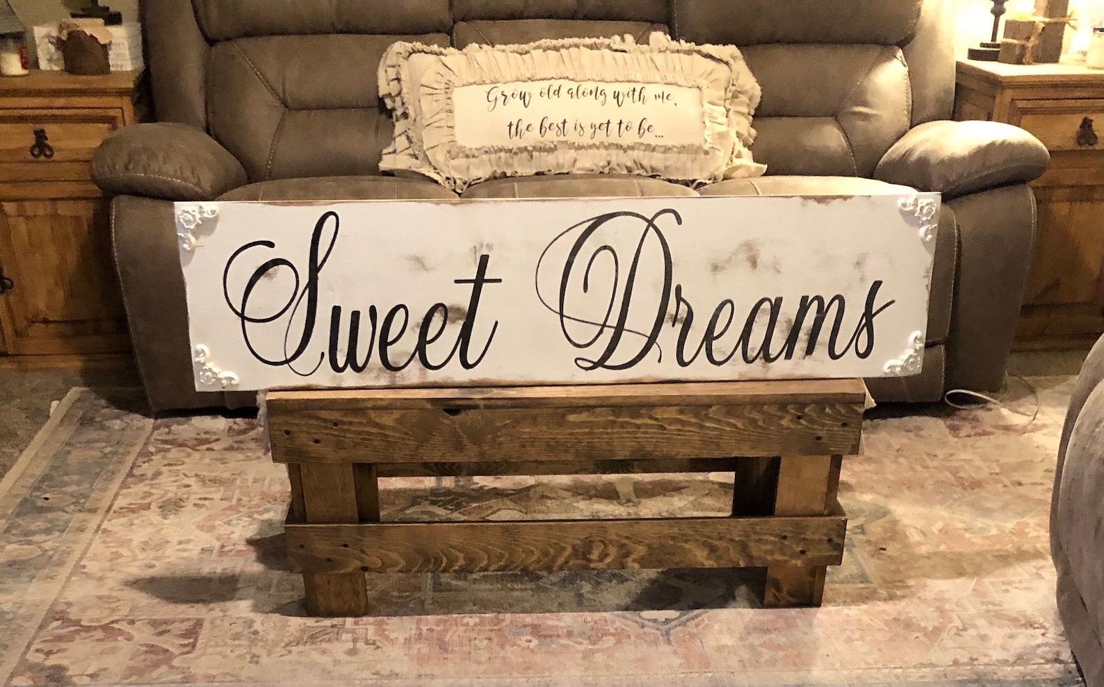Large Sweet Dreams Sign / Bedroom Sign / Rustic Farmhouse Sign | Etsy