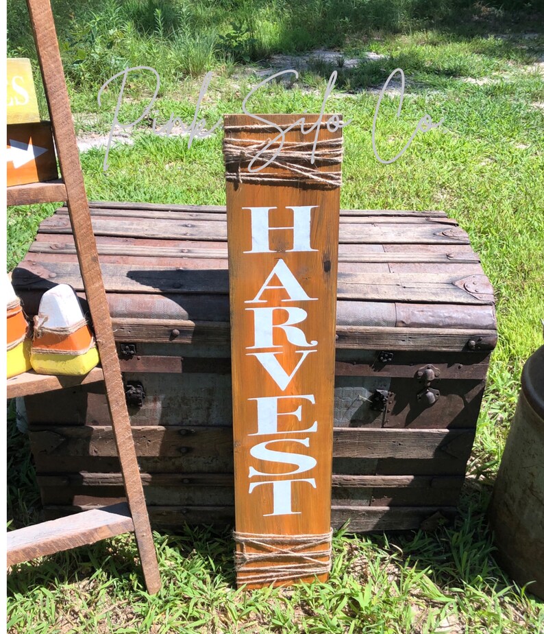 Vertical Harvest Sign / Harvest Sign / Farmhouse Sign / Fall Decor ...