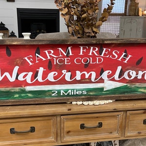 Hand-painted Watermelon Sign: Rustic Summer Decor (36" X 12") - Etsy