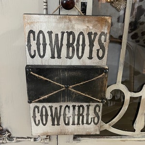 Ready to Ship / Cowboy Cowgirl Restroom Sign / Bathroom Sign / Western ...