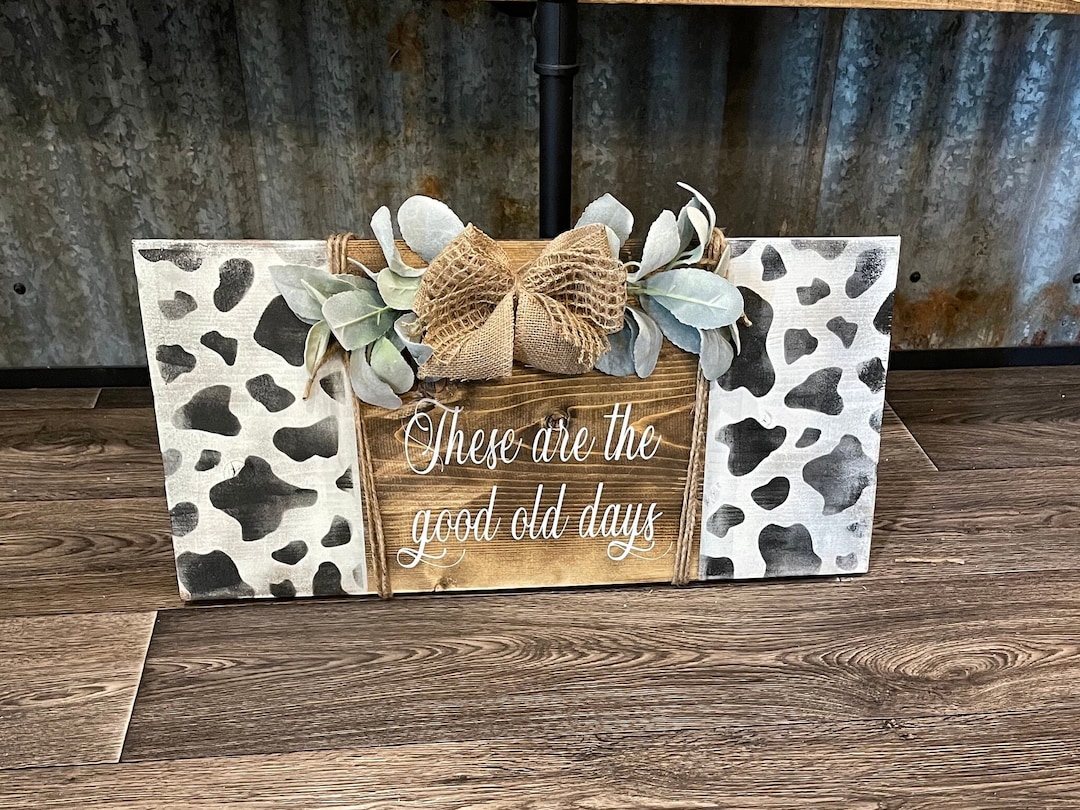 Hand Painted Cow Sign / Painted Wood Sign / Western Sign / Cow Print ...