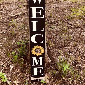 Large Welcome Sign With a Sunflower / 3 or 4 Ft / Hand Painted ...