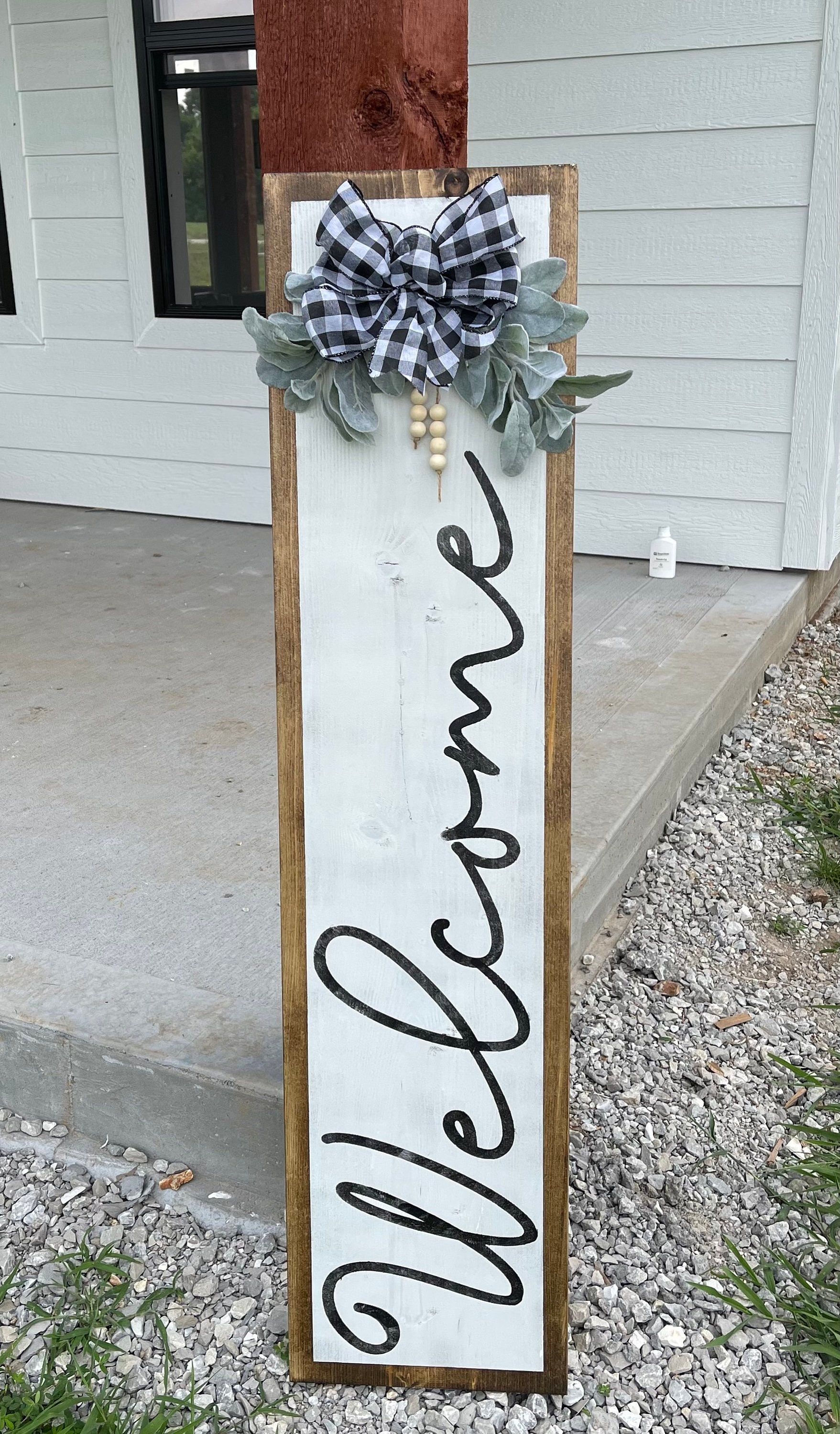 Front Porch Sign / Vertical Welcome Sign / Leaner Sign / - Etsy