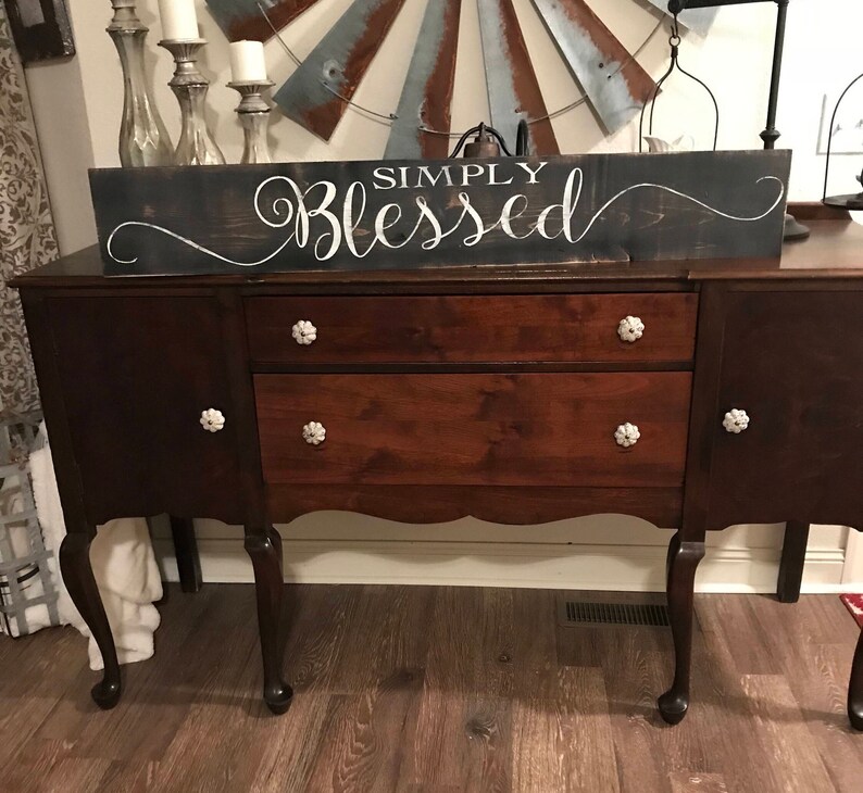 Large Blessed / Simply Blessed Sign / Blessed Sign / Hand - Etsy