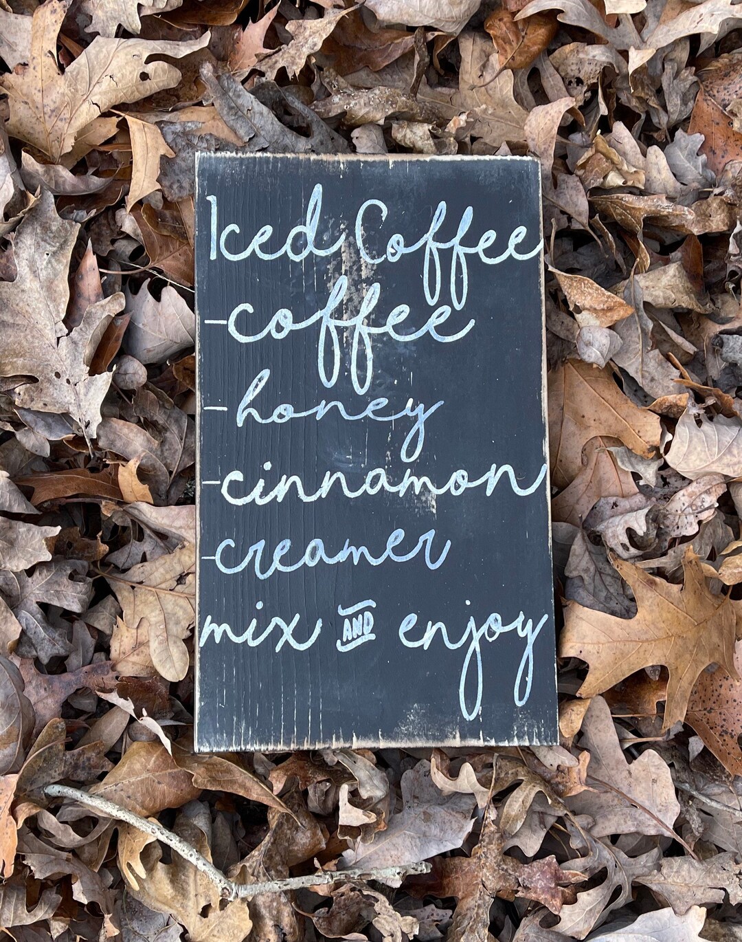 Iced Coffee Sign / Coffee Bar Sign / Recipe Sign / Coffee Sign / Hand ...