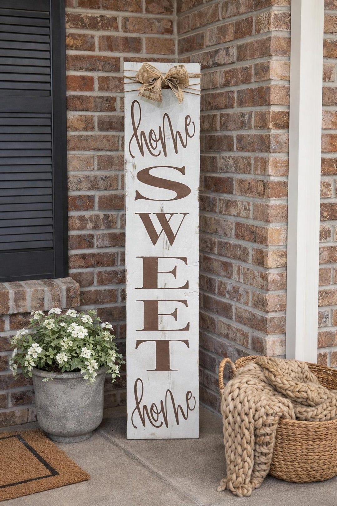 Hand Painted Home Sweet Home Porch Sign: Farmhouse Distressed Wood - Etsy