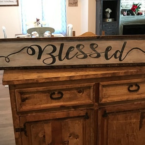 Huge Blessed Sign, Farmhouse Rustic, Framed Sign, Hand Painted ...