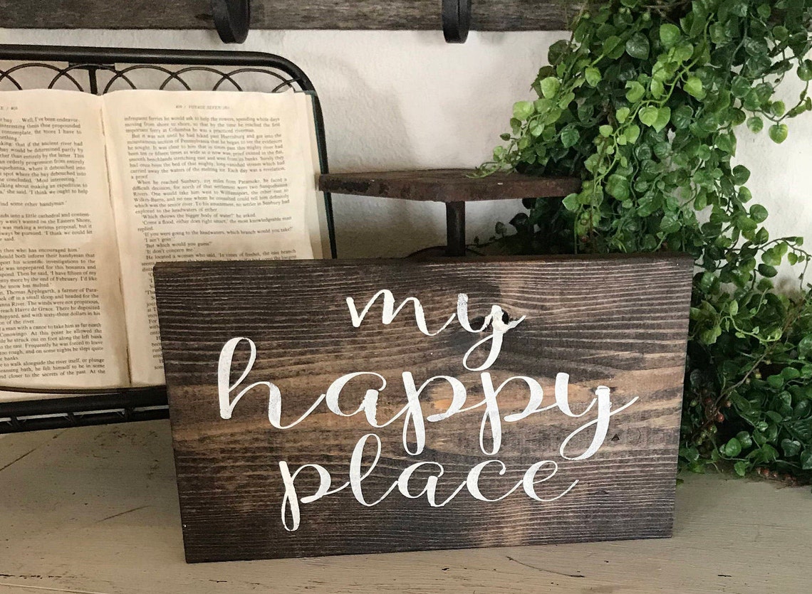 My Happy Place Sign / Farmhouse Wall Decor / Happy Place Sign / Rustic ...