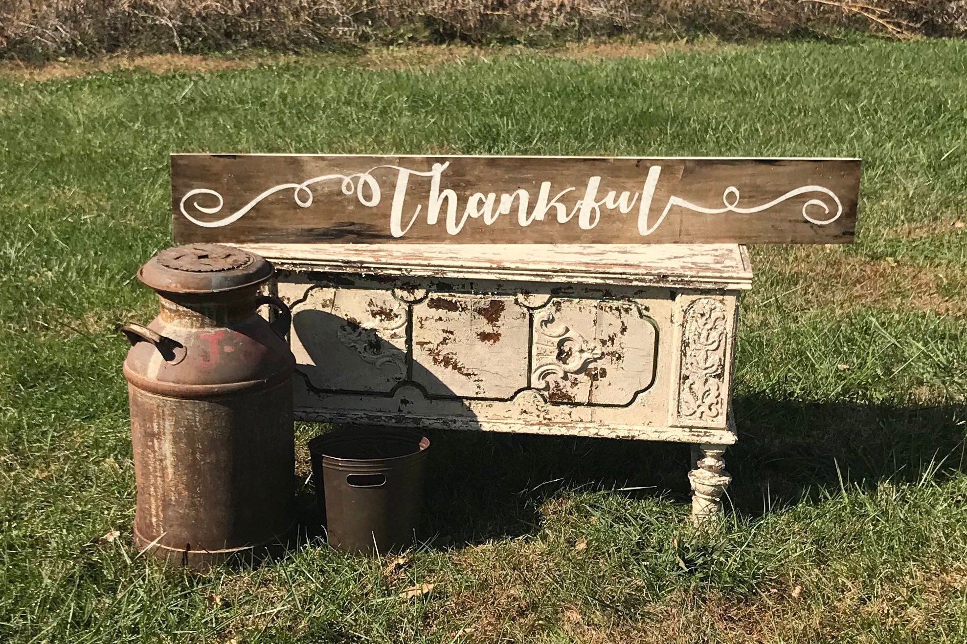 Large Thankful Sign Hand Painted Wood Sign 4 or 5 Ft Long - Etsy