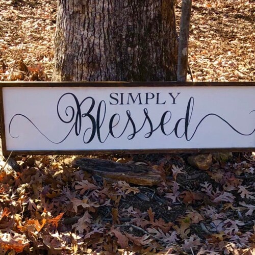 Huge Simply Blessed Sign / Farmhouse Sign / Rustic Wall Decor | Etsy
