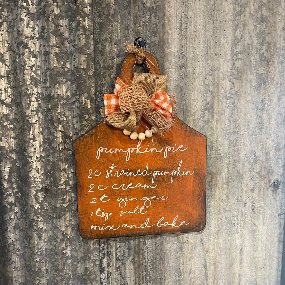 Cow Tag / Fall Sign / Rustic Hand Painted Recipe Sign / Farmhouse Sign ...
